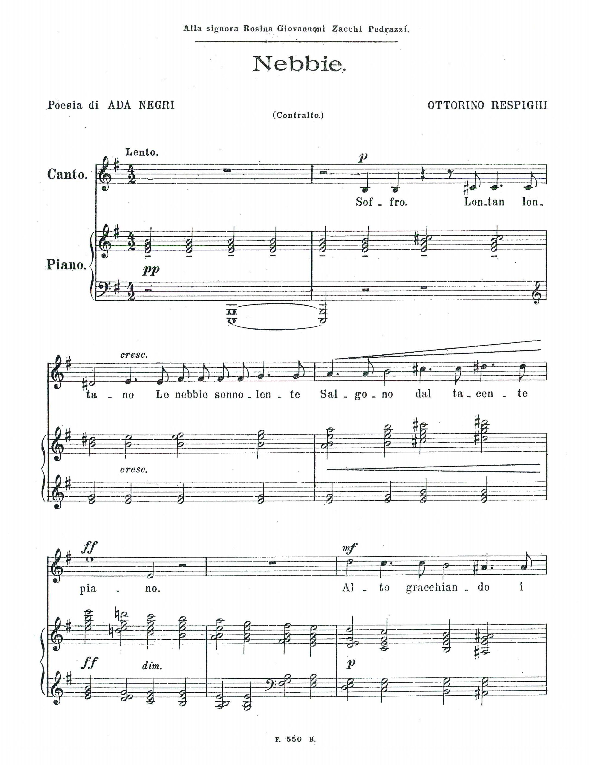 Nebbie (e minor) – Classical Vocal Reprints