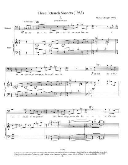 Three Petrarch Sonnets (1983) i. – Classical Vocal Reprints