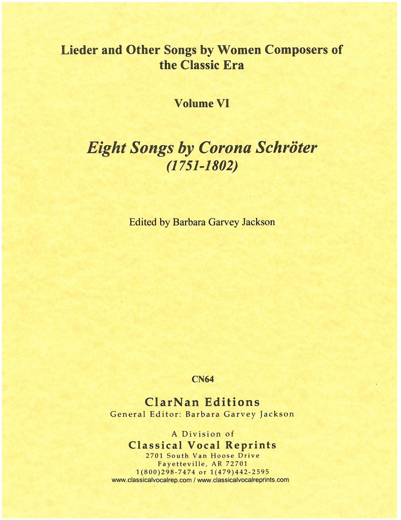 Lieder and Other Songs … of the Classic Era, Vol. 6, 8 songs ...