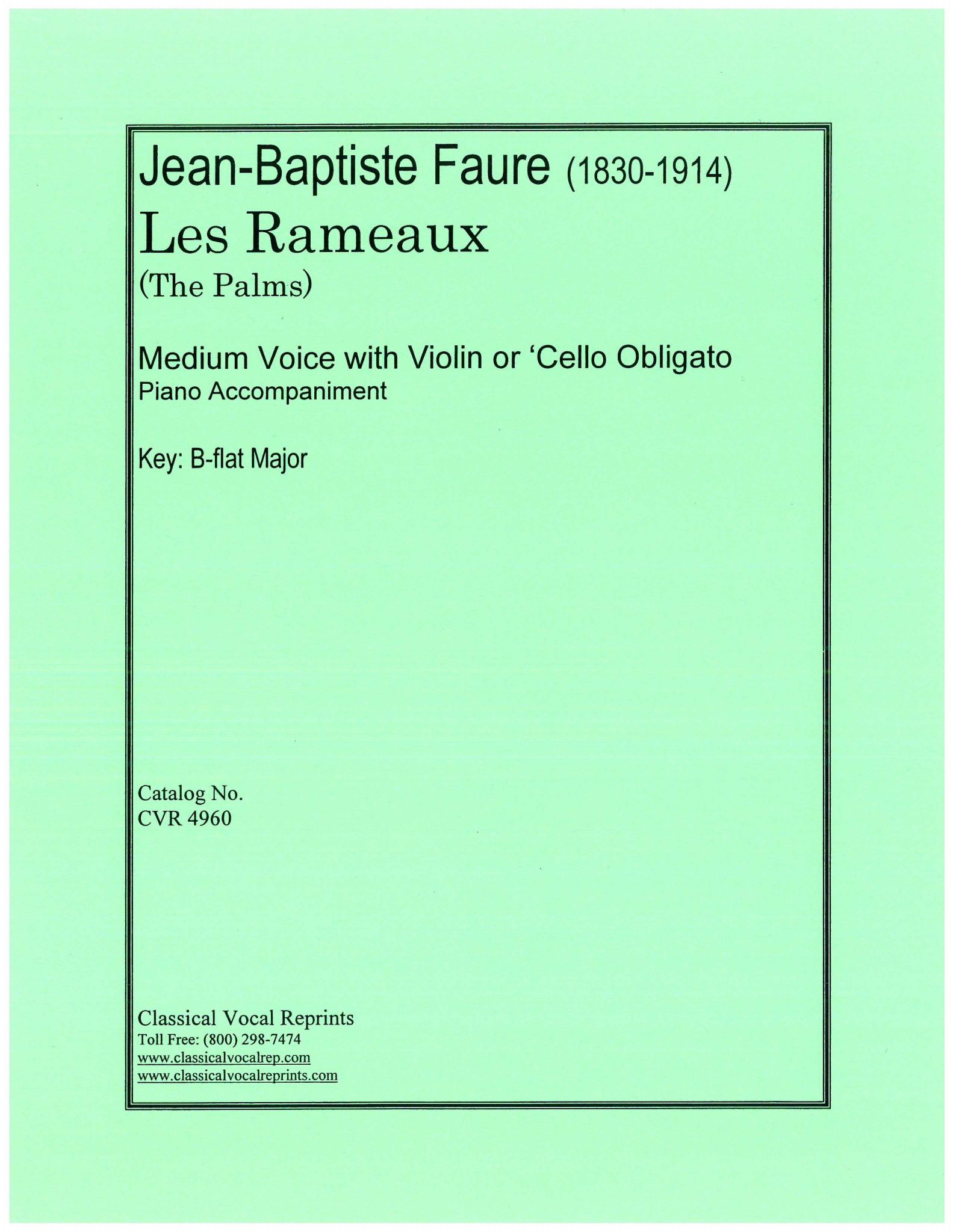 Jean-Baptiste Faure – Classical Vocal Reprints