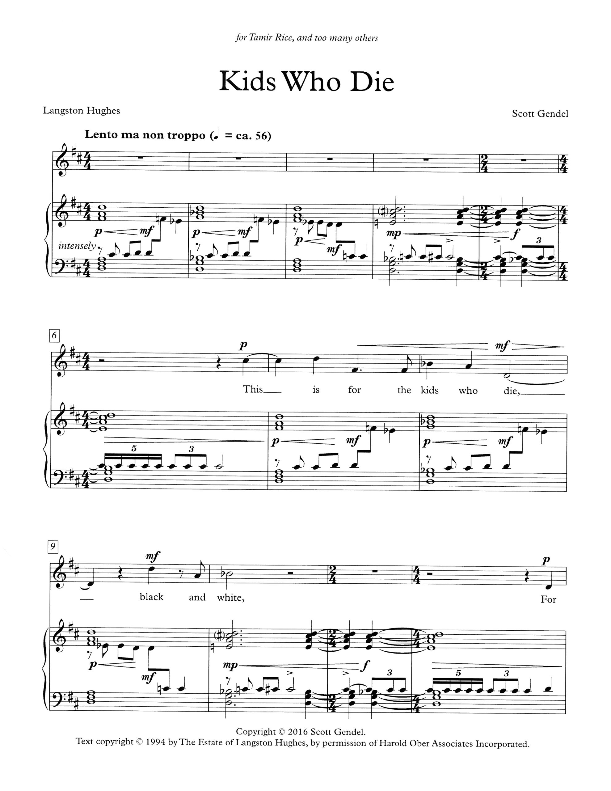 Kids Who Die (Langston Hughes) – Classical Vocal Reprints